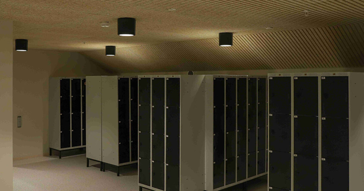 Glamox smart lights control heating in elite athletics school